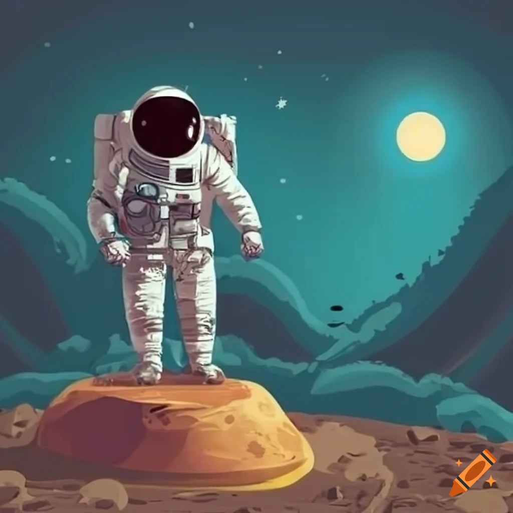 Astronaut on the moon playing in the sandbox on Craiyon