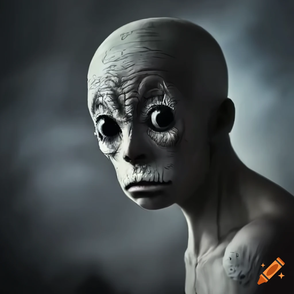 Creepy and dark portrait of the ghost of luffy from one piece on Craiyon