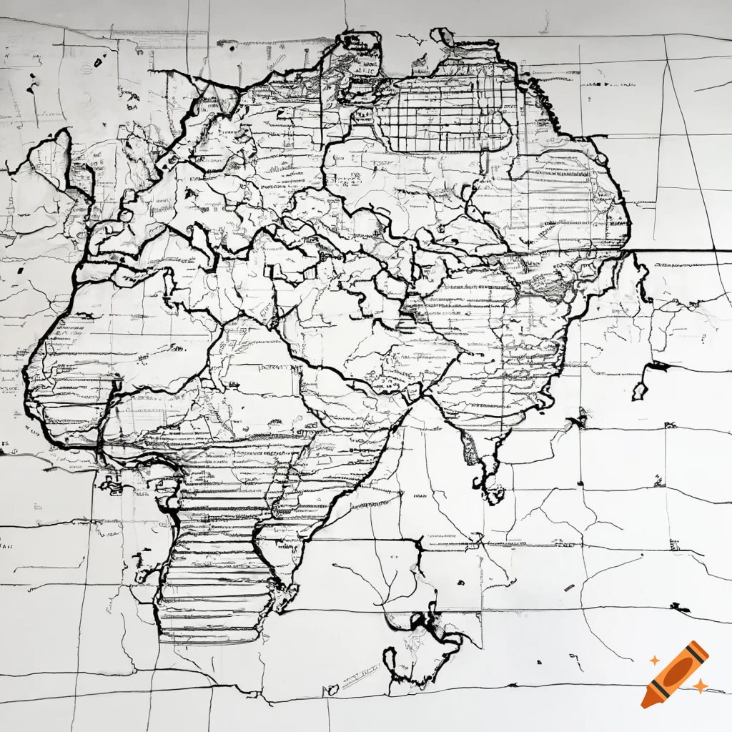 Map drawing in progress on Craiyon