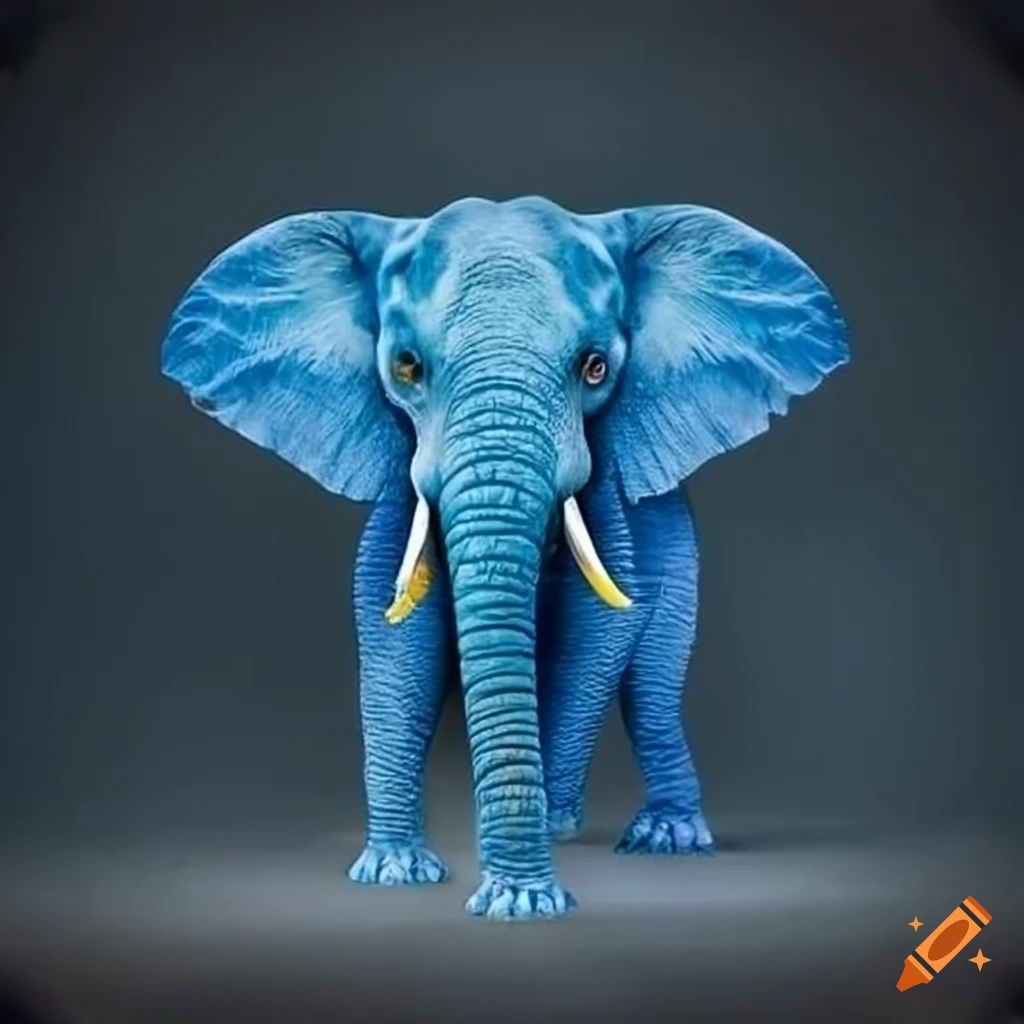 Blue elephant on Craiyon