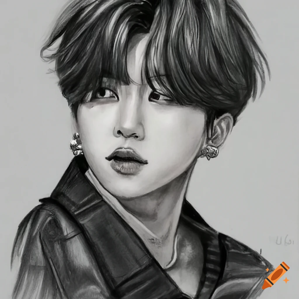 Han jisung drawing on Craiyon