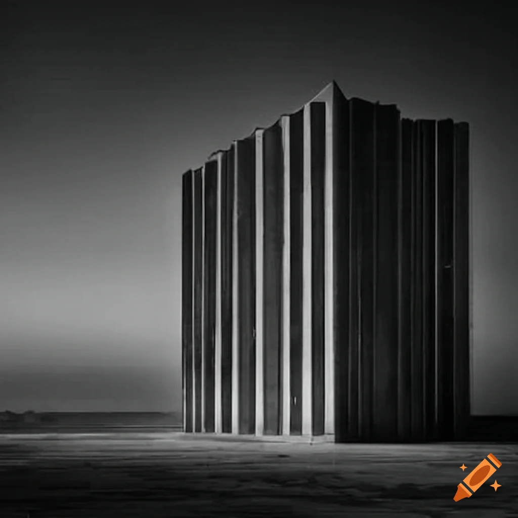 Gigantic windowless reinforced concrete building on Craiyon