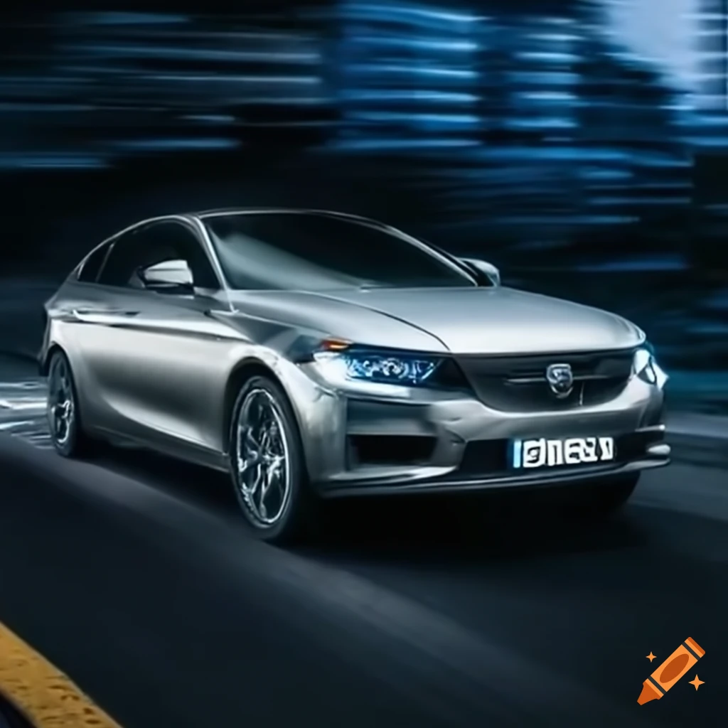 A Sleek Silver Car Speeding Down The Highway On Craiyon