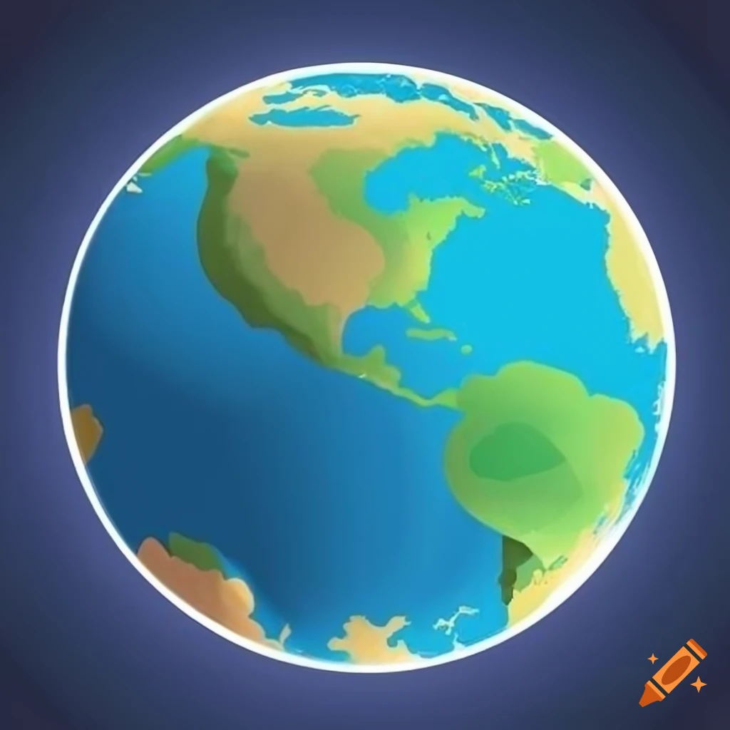 Simplified earth with simplified colours on Craiyon
