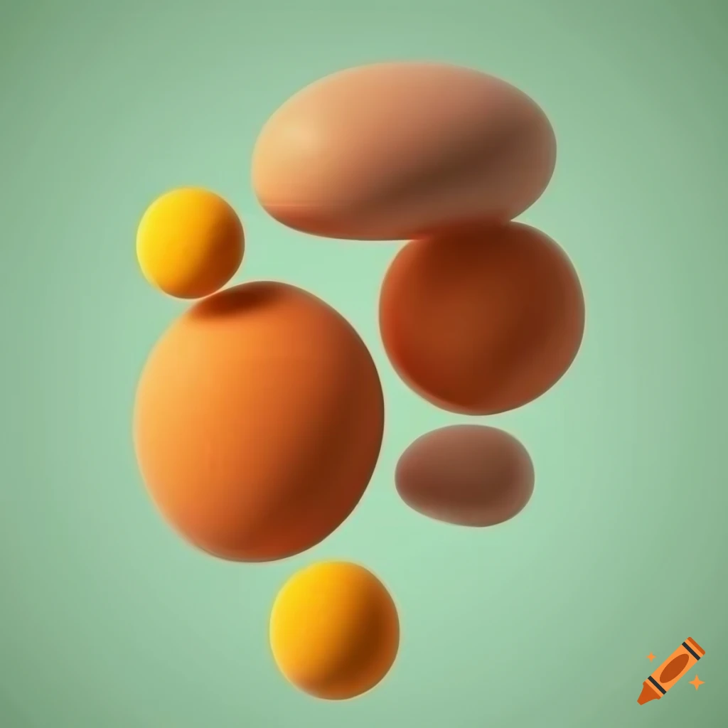 3D abstract organic blobs of various shapes and sizes, floating against ...