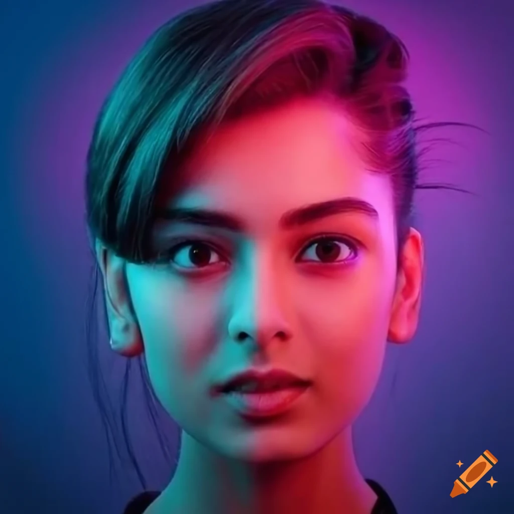 A realistic closeup face portrait A perfect stunning young indian ...