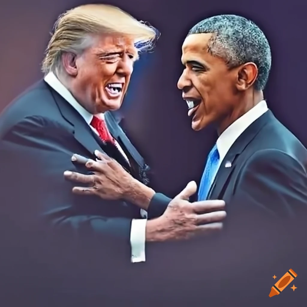 Trump e obama che cantano insieme con il microfono in mano on Craiyon