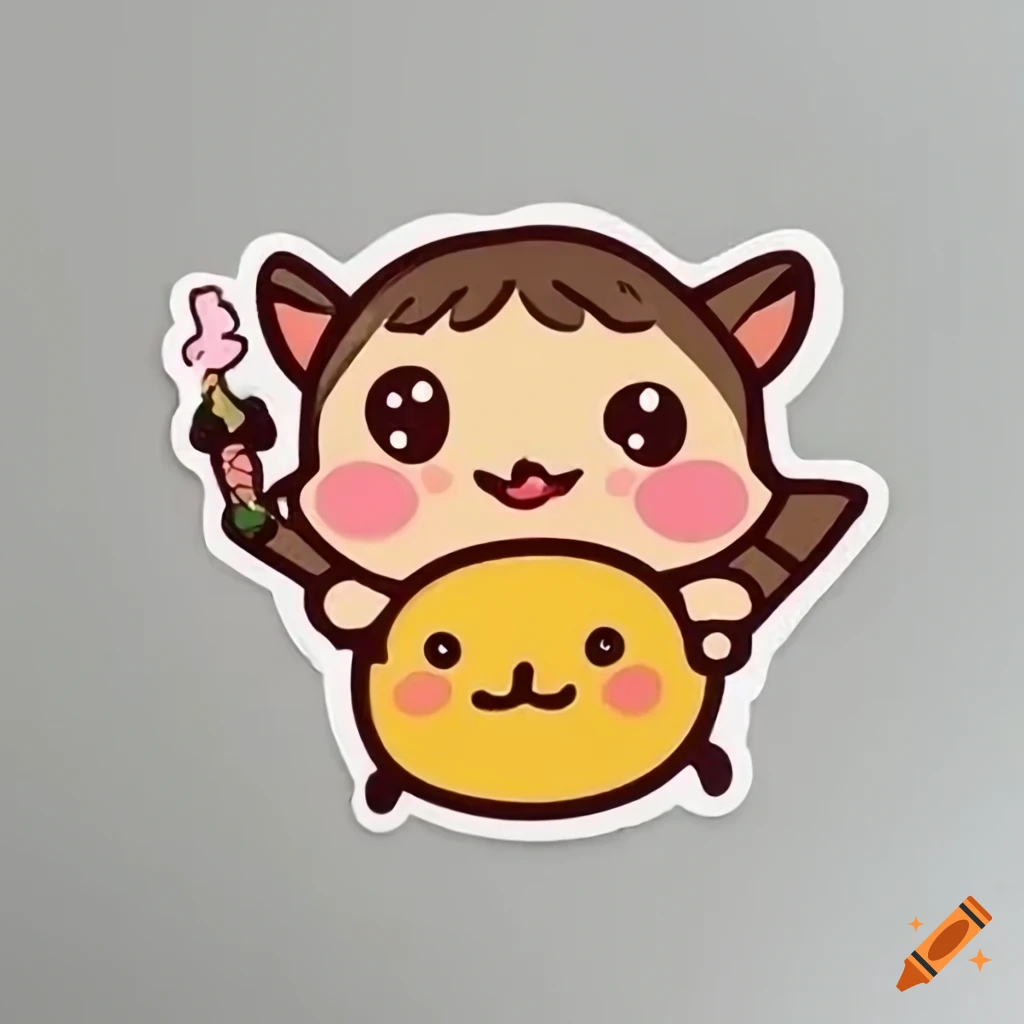 Cute animated character stickers on Craiyon