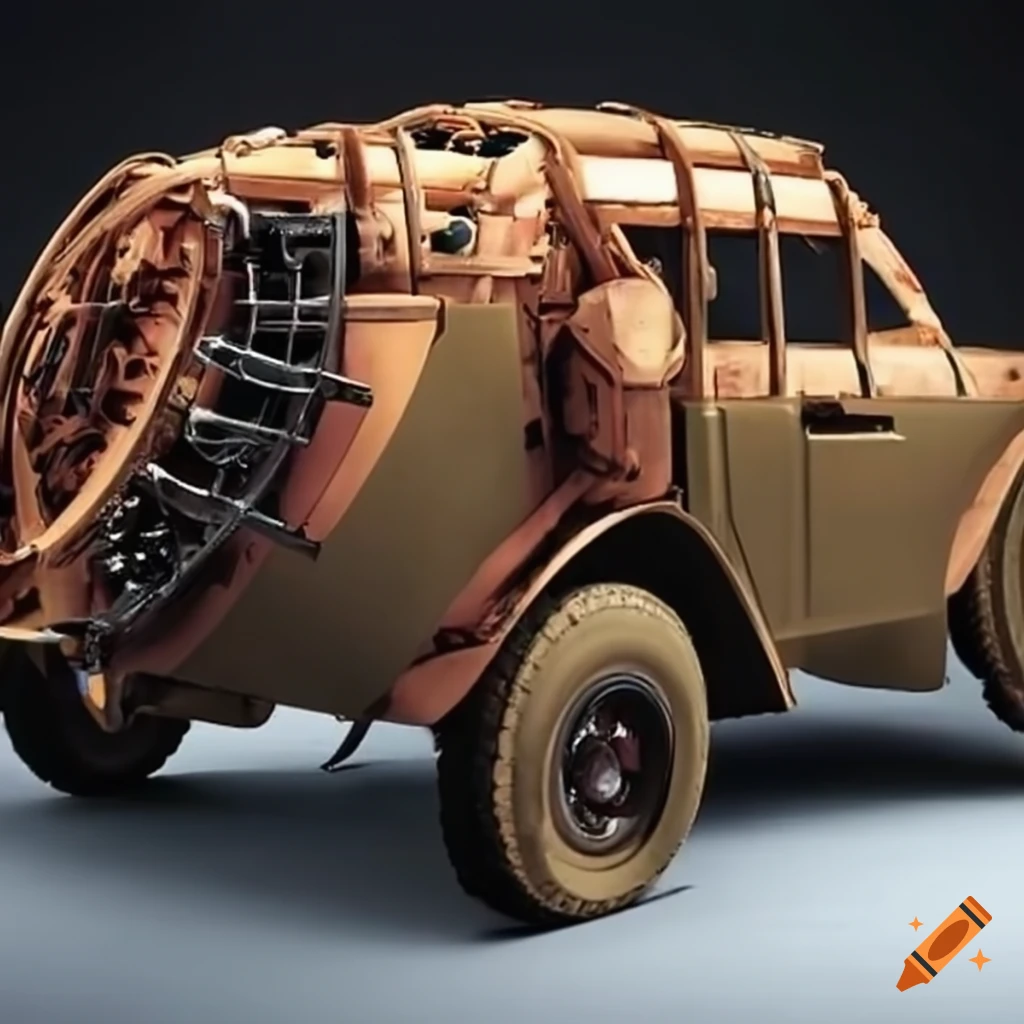 Four-by-four vehicle made out of two-by-fours