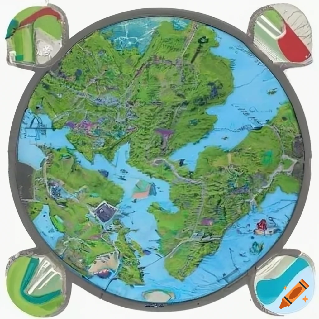 Gps map navigational waypoints trekking routes, aerial view