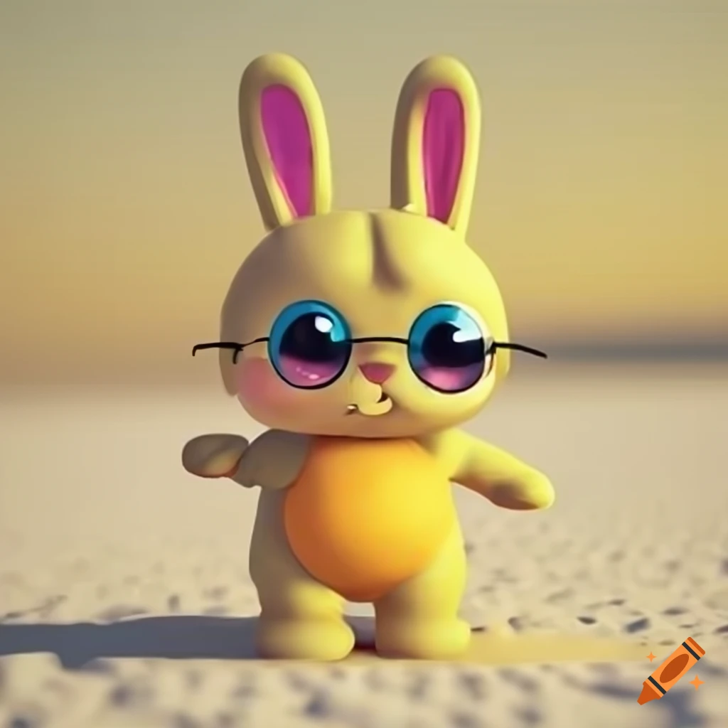 A precious little cute chubby innocent anthro yellow baby bunny with ...