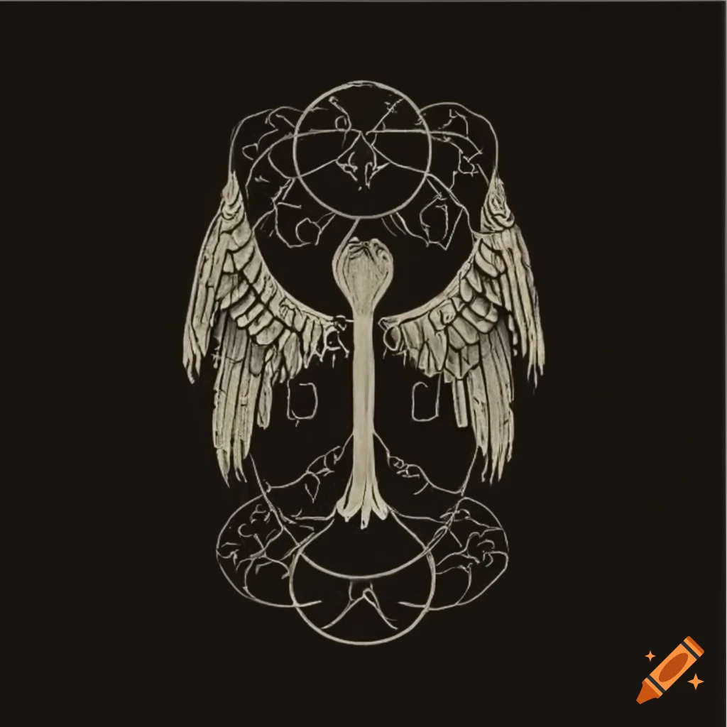 Esoteric, Dark Academia, Color #337147, Tree, Angel, Logo, High Quality ...