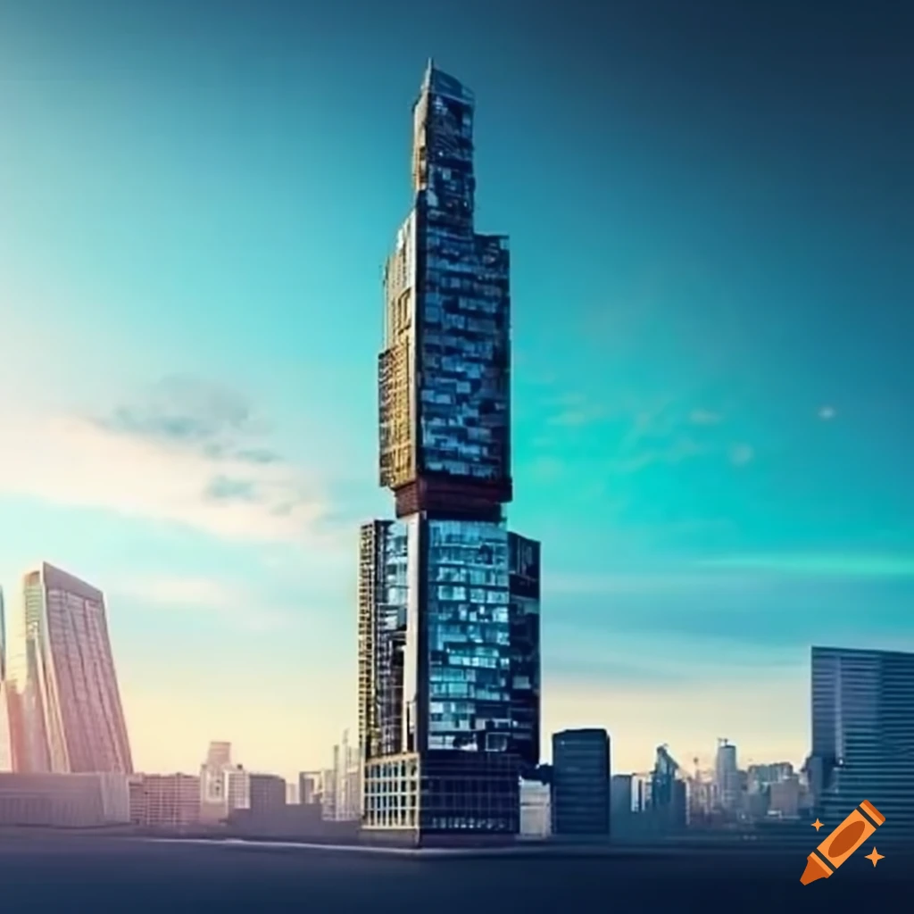 A 24 floors tower in the middle of the city