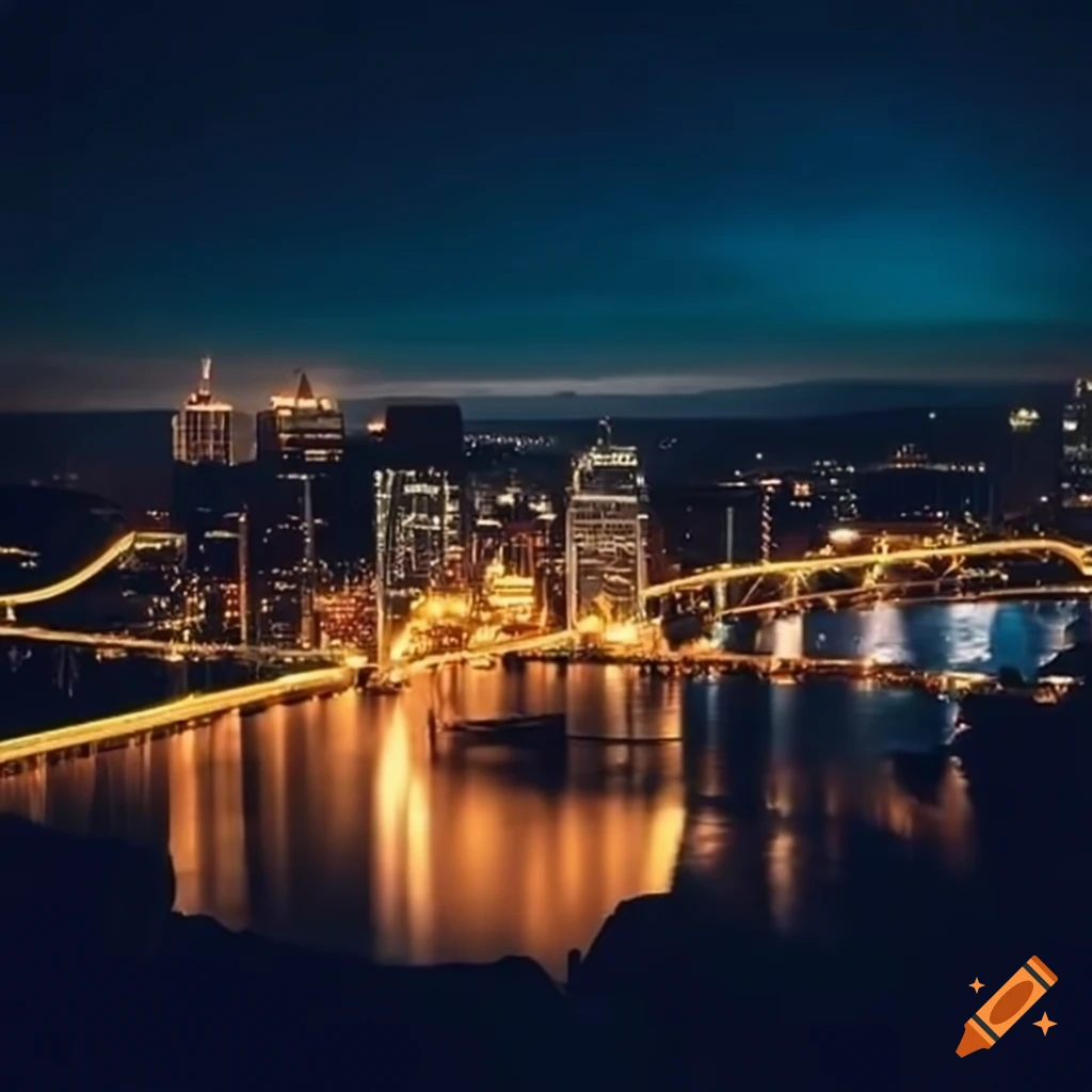 Pittsburgh bridge made of pita bread on Craiyon