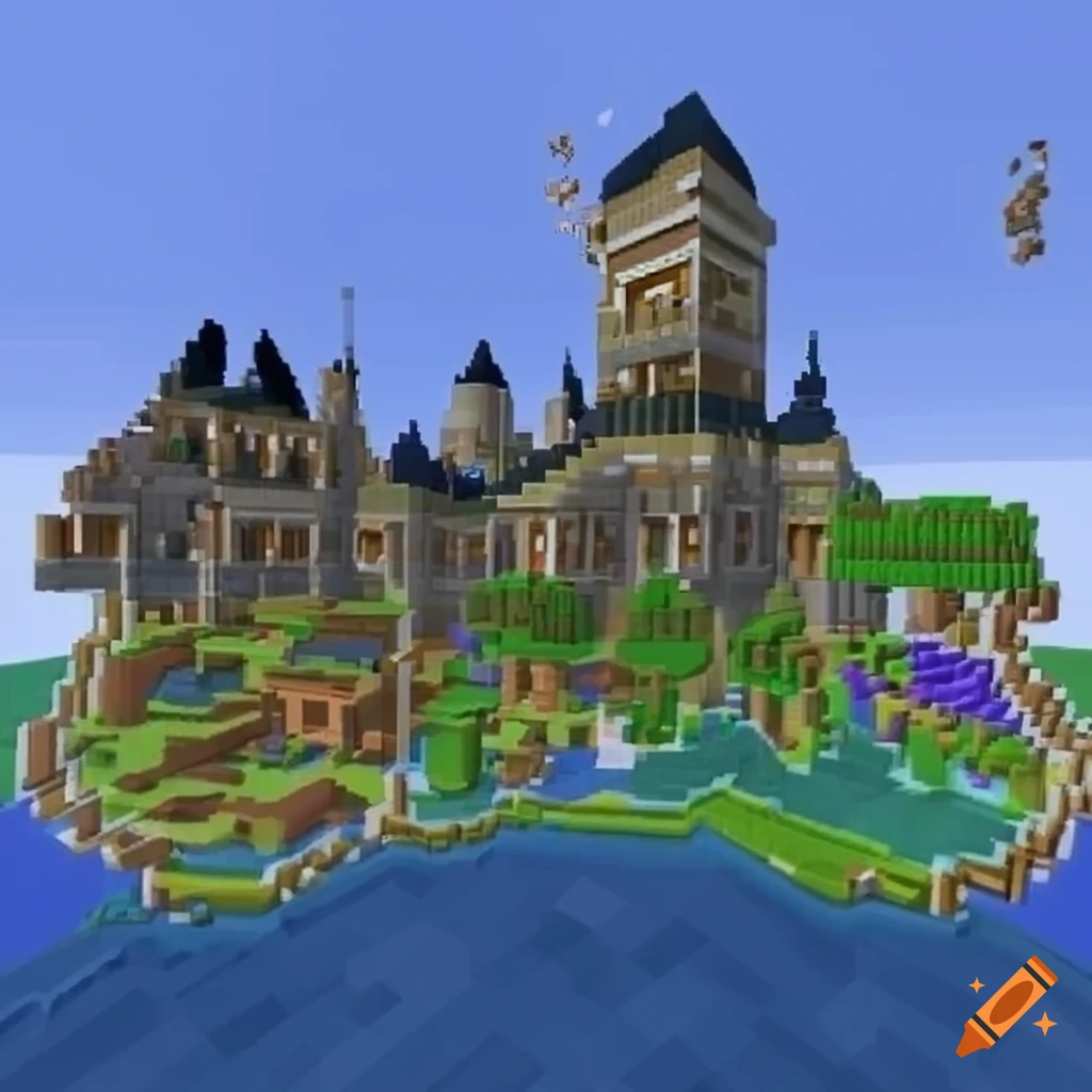 Custom minecraft world on Craiyon