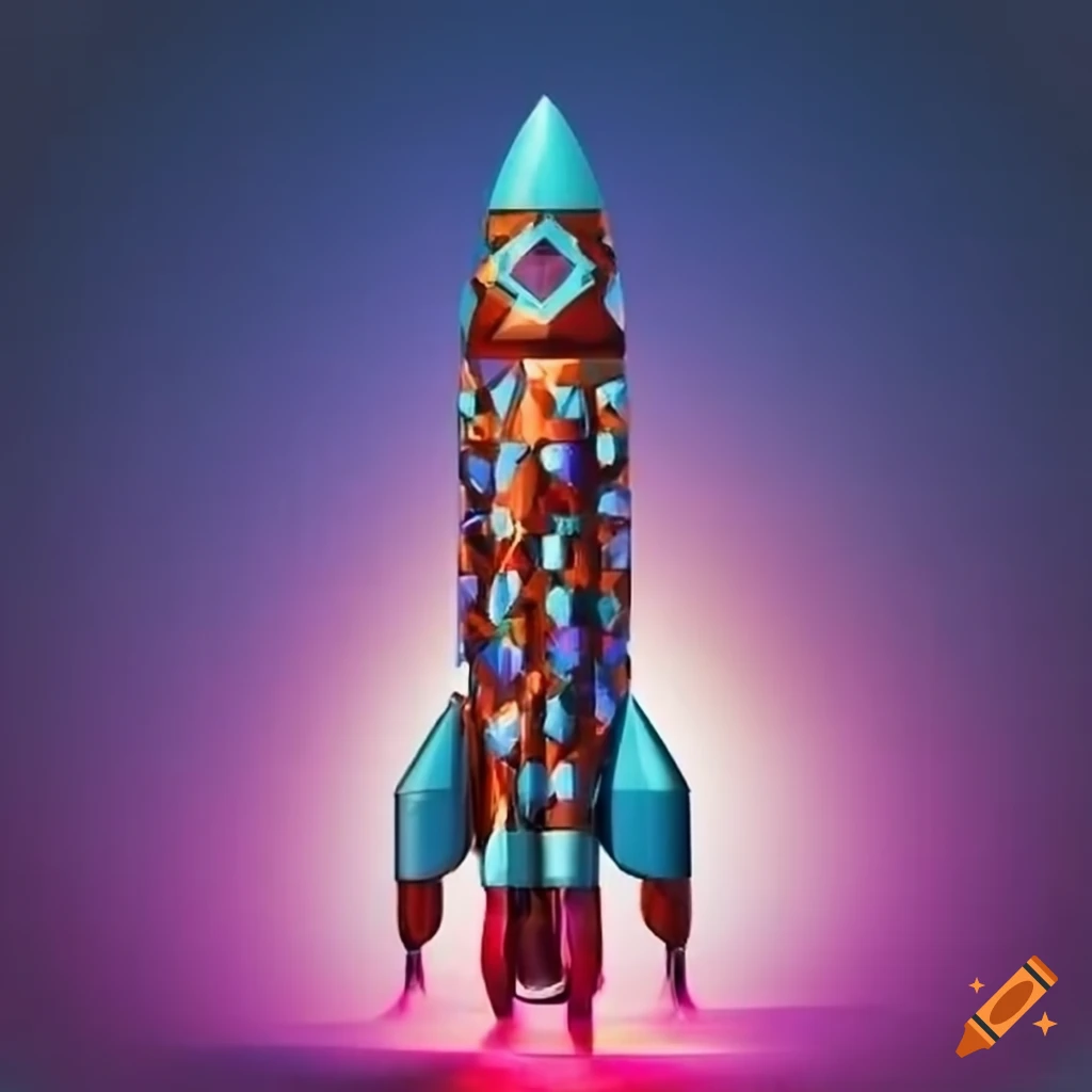 Rocket made out of diamonds on Craiyon