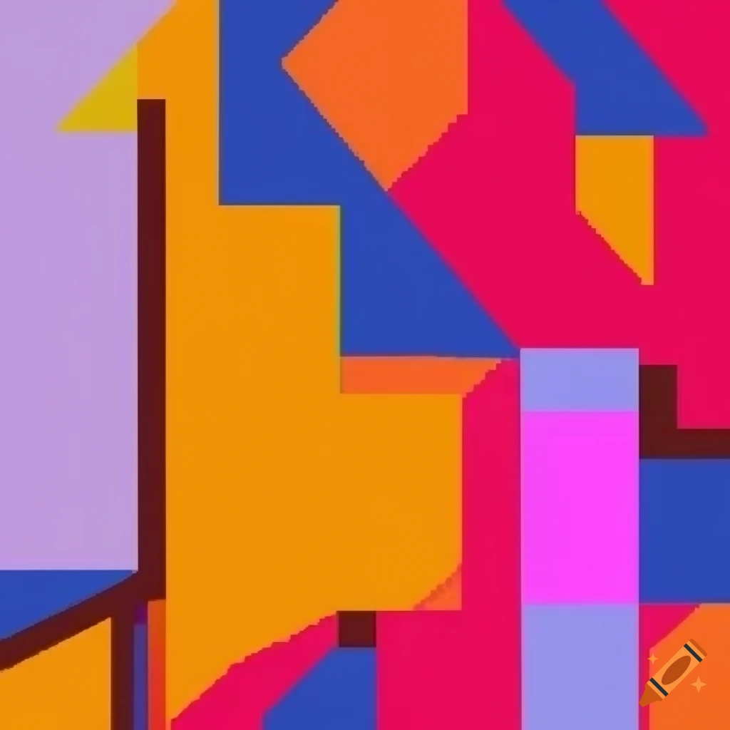 Geometric hard edge abstract, expressionist pixel art, 1-bit, 8-bit on ...