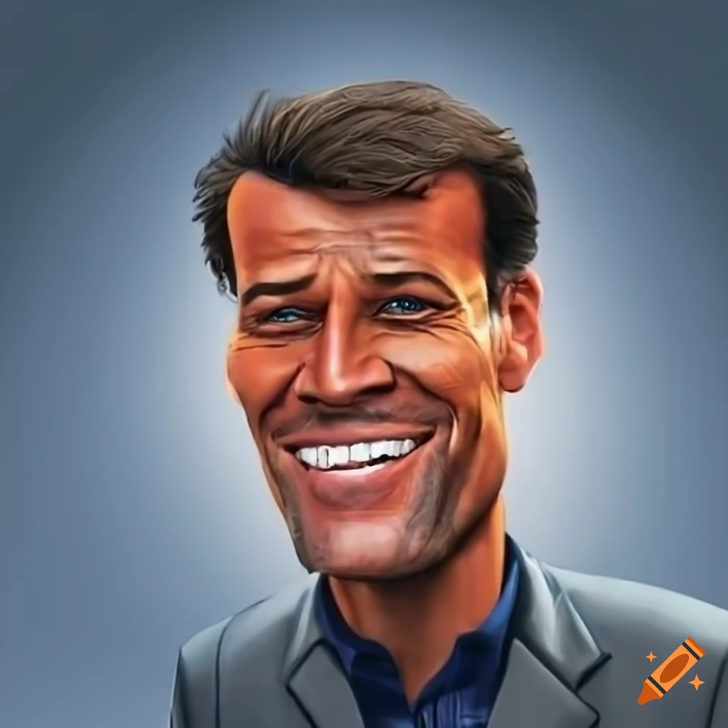 Tony robbins cartoon in 4k on Craiyon