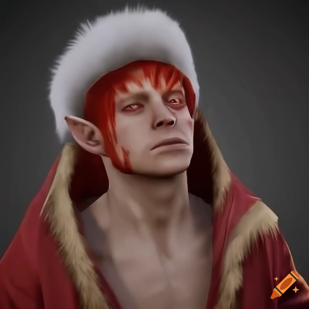 Unreal Engine 5 Pale White Skinned Red Haired And Red Eyed Sci Fi Elf