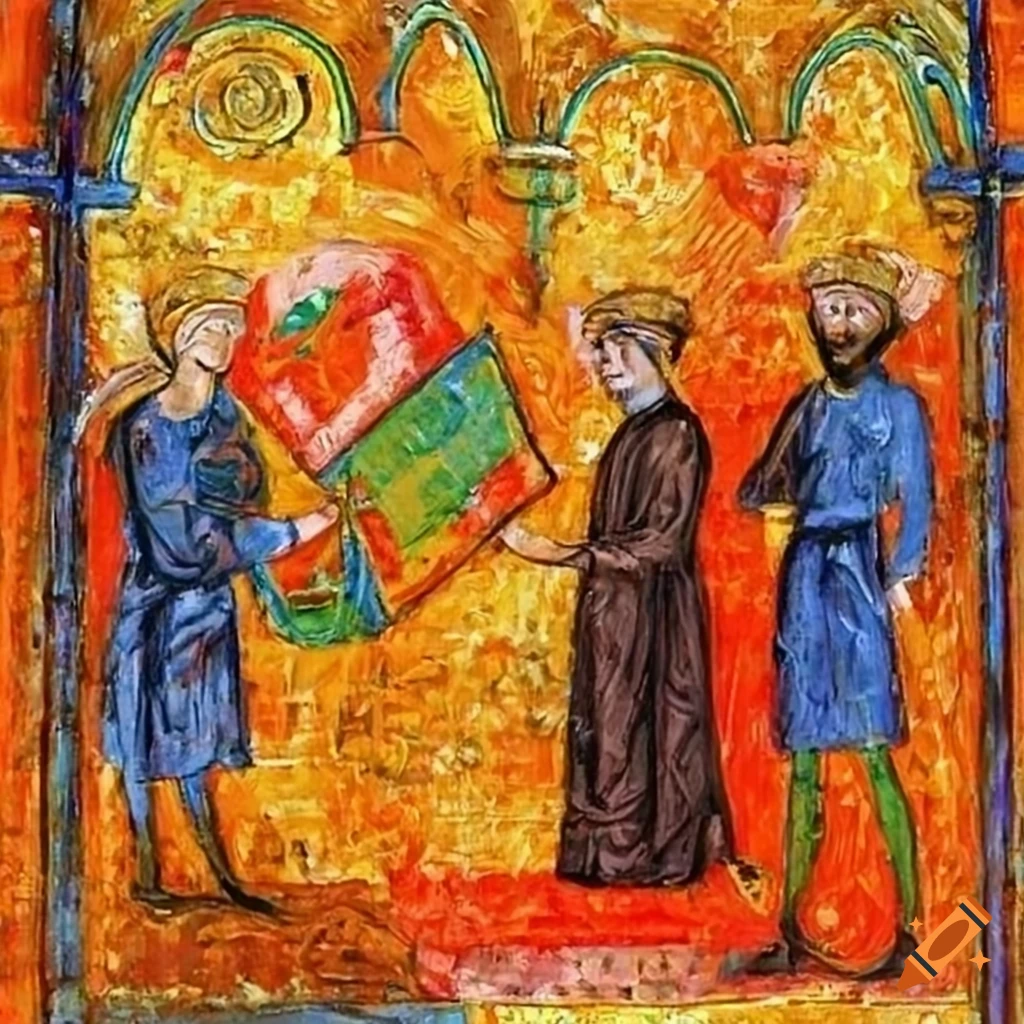 Medieval Constantinople in an oil painting on Craiyon