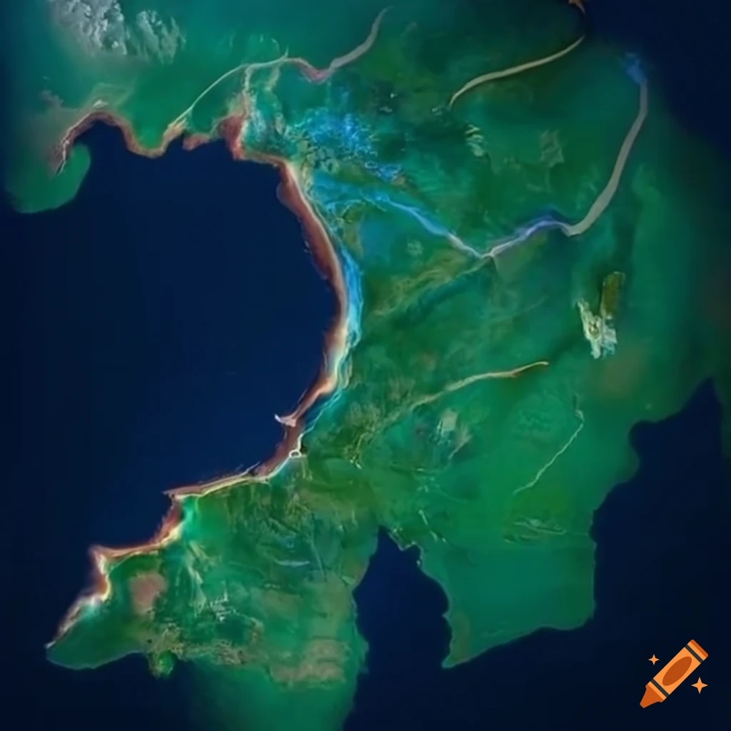 Gps map navigational waypoints trekking routes, aerial view on Craiyon