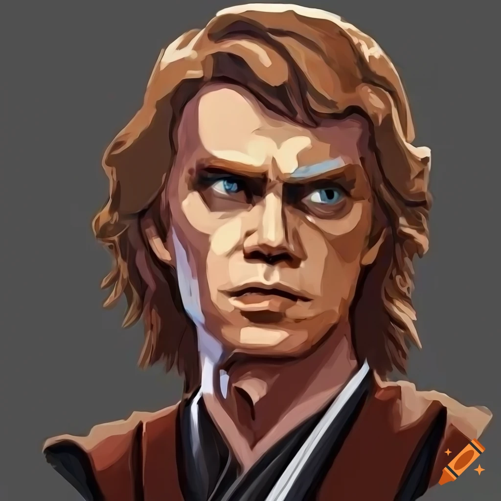 Anakin face, digital art, detailed, high quality on Craiyon