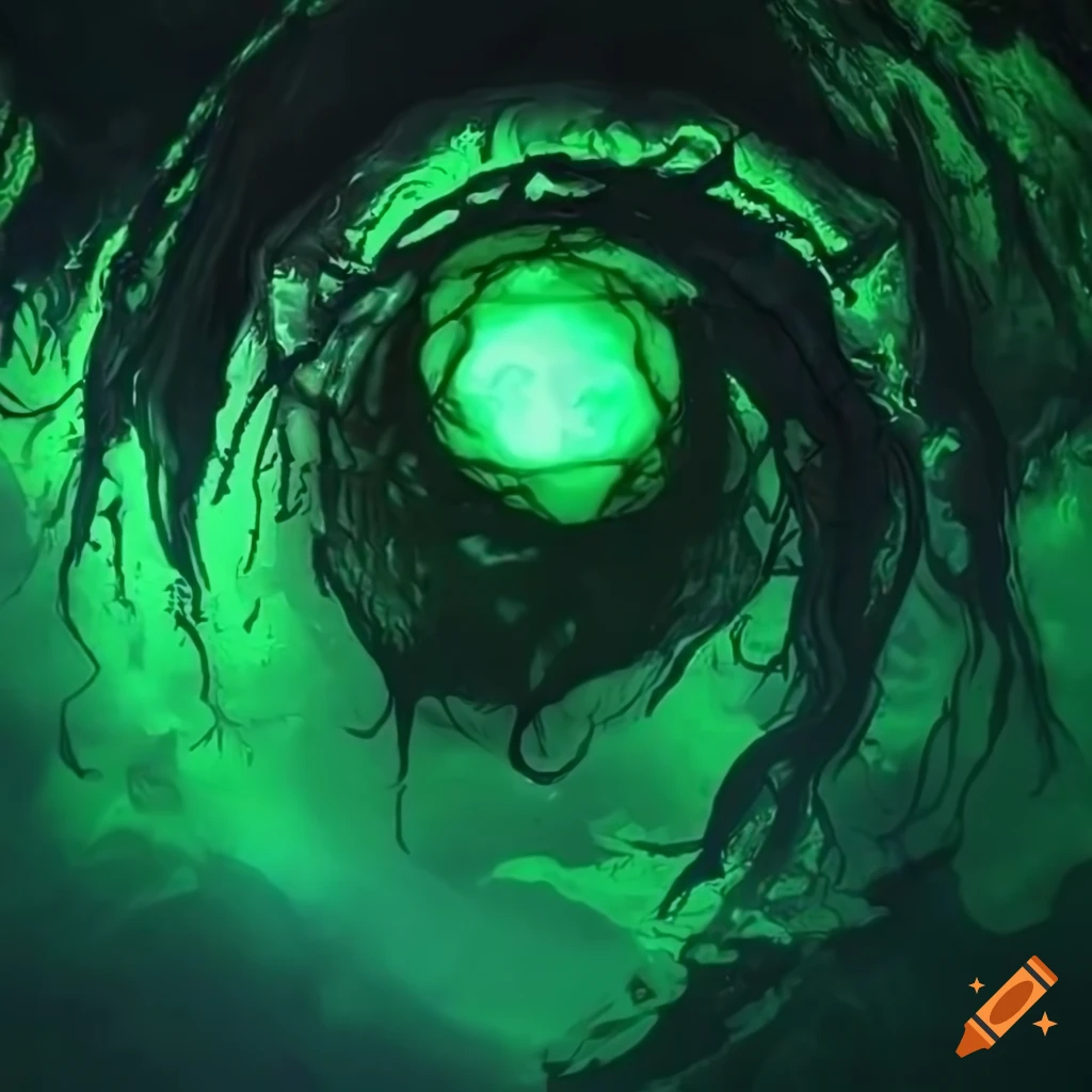 Green black void abyss on Craiyon