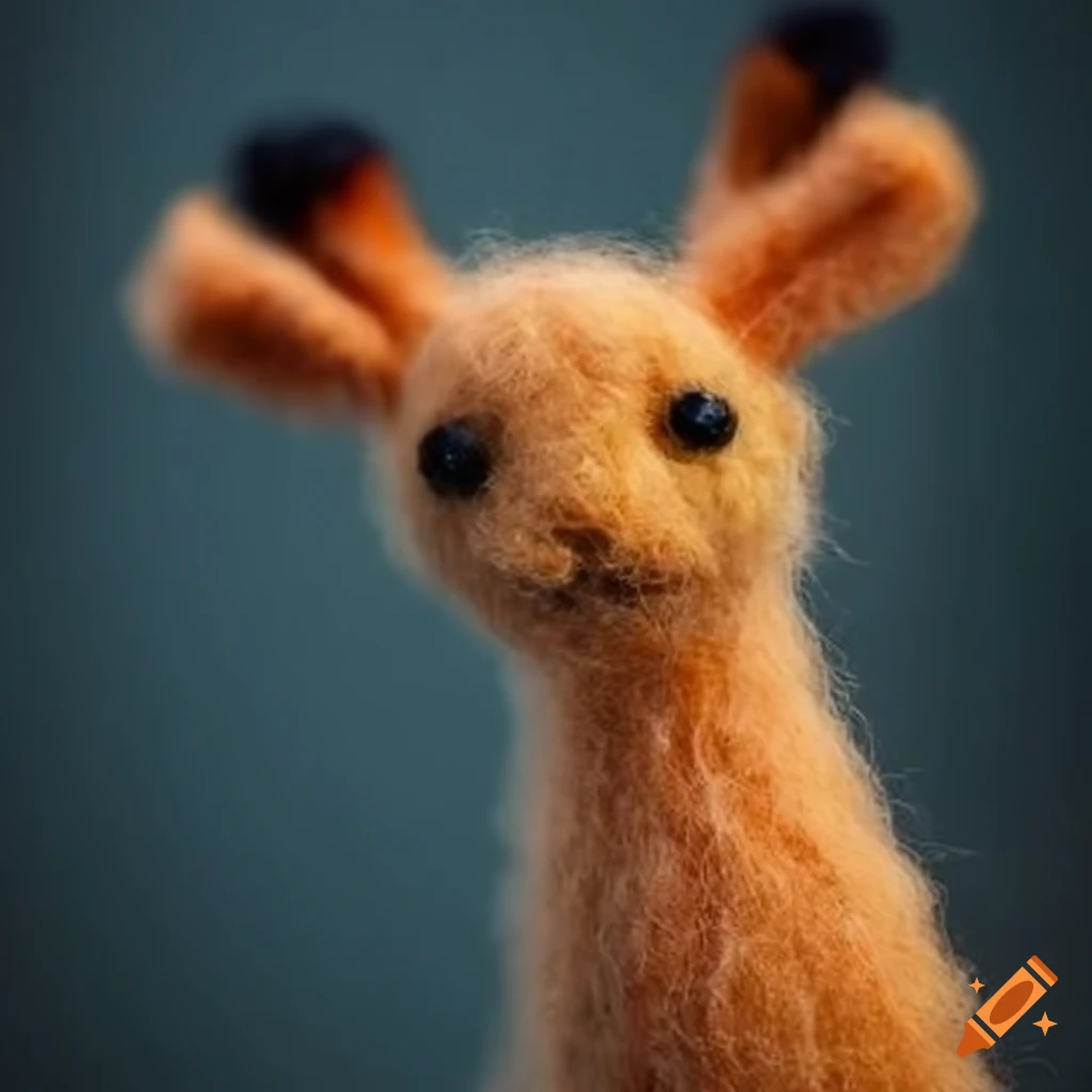 Smiling creatures made of felted wool