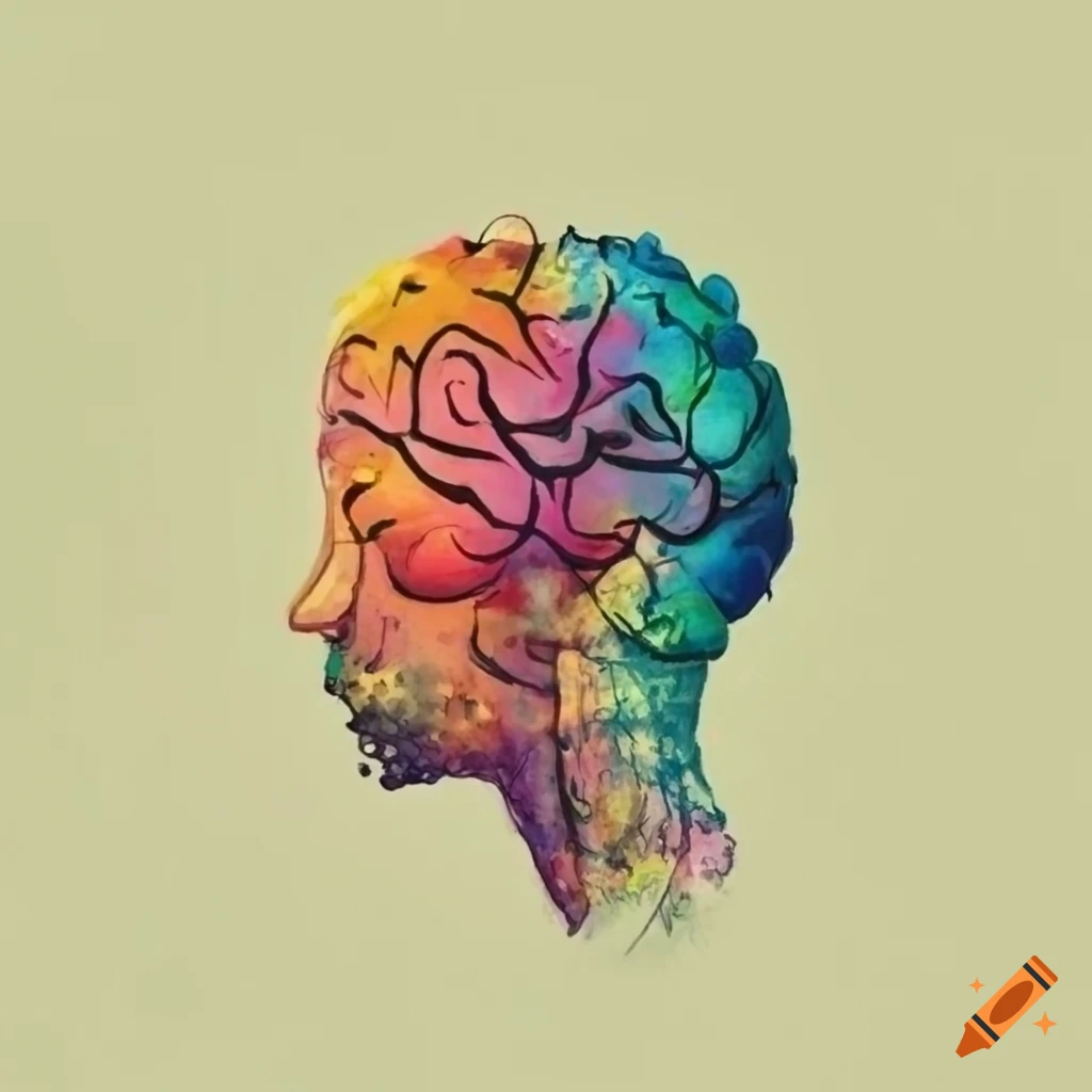 Brain mental health forest water color website header on Craiyon