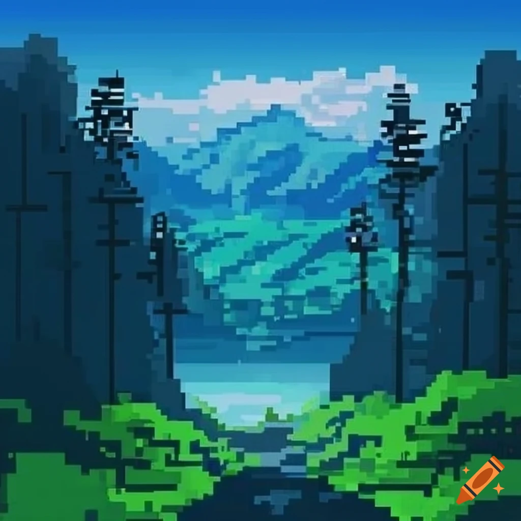 Beautiful view pixel art