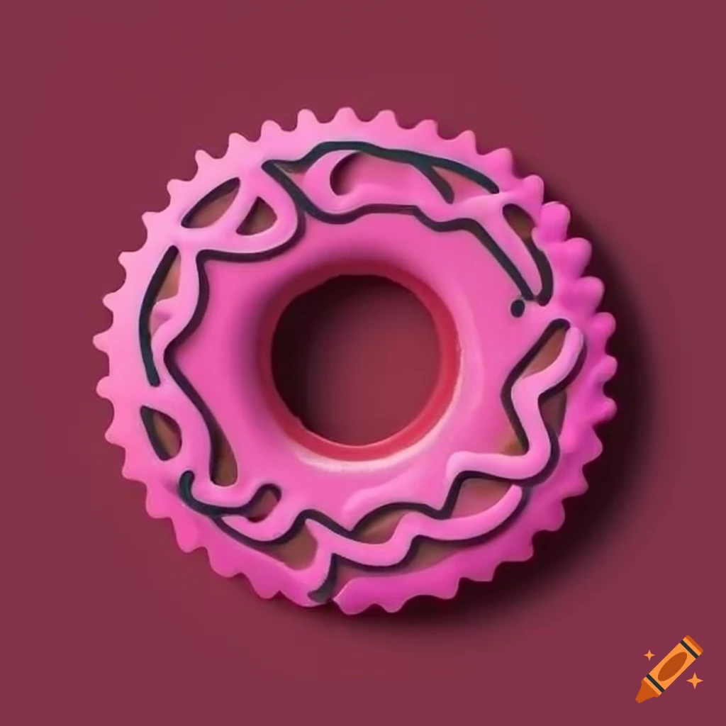 Pink donuts gear shape