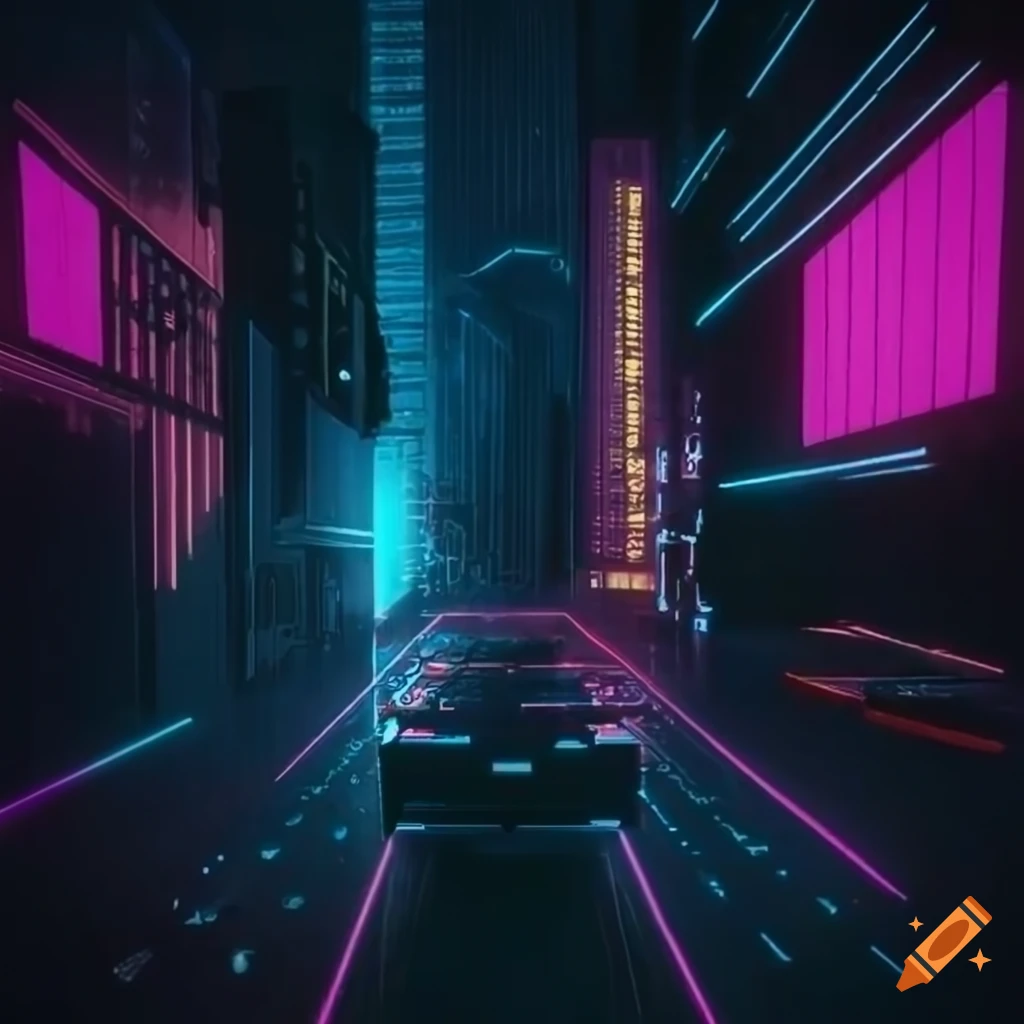 Map drawing, synthwave style