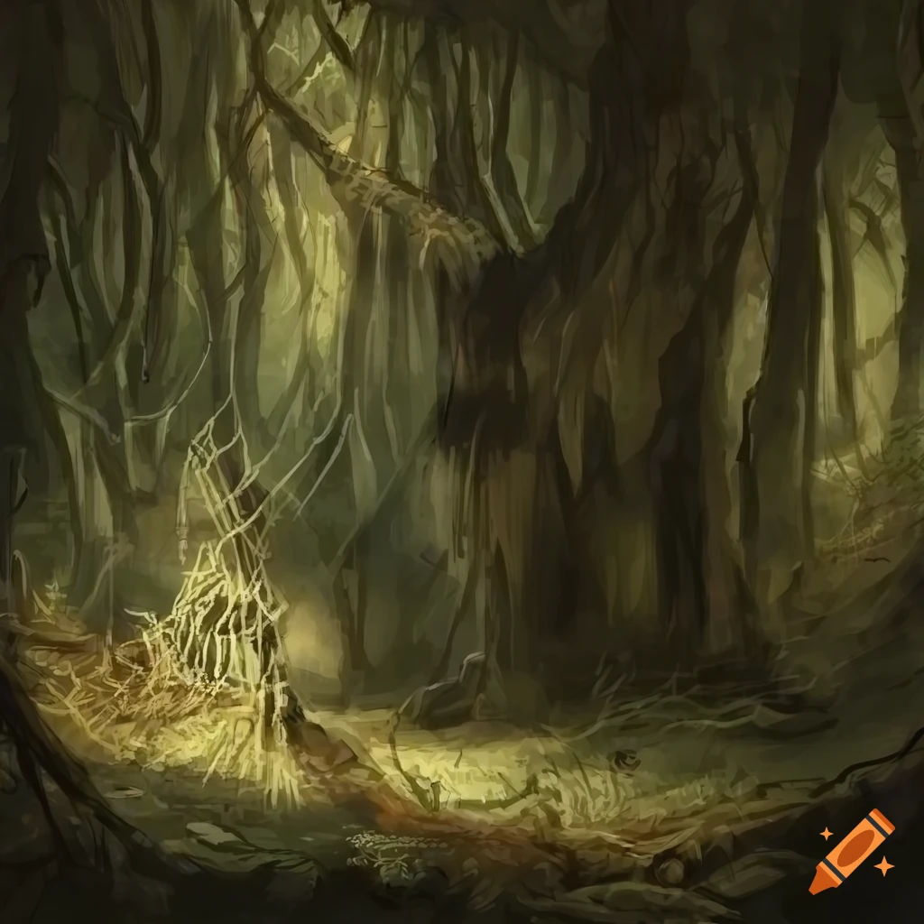 Forest full of spider webs; Inspired by J. M. W. Turner, John Constable ...