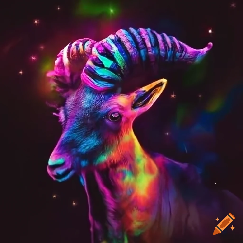 Cosmic neon goat