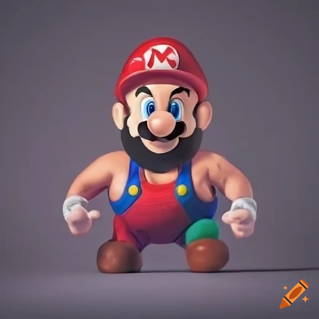 Bearded iraqi super mario wrestler cartoon