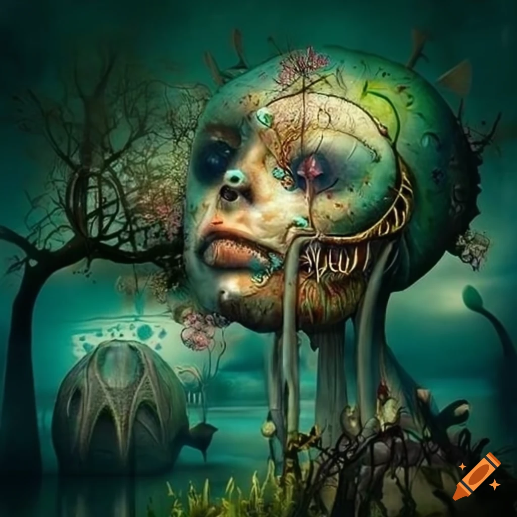 Marais surréaliste nénufars exotic and surreal floral garden habited by ...