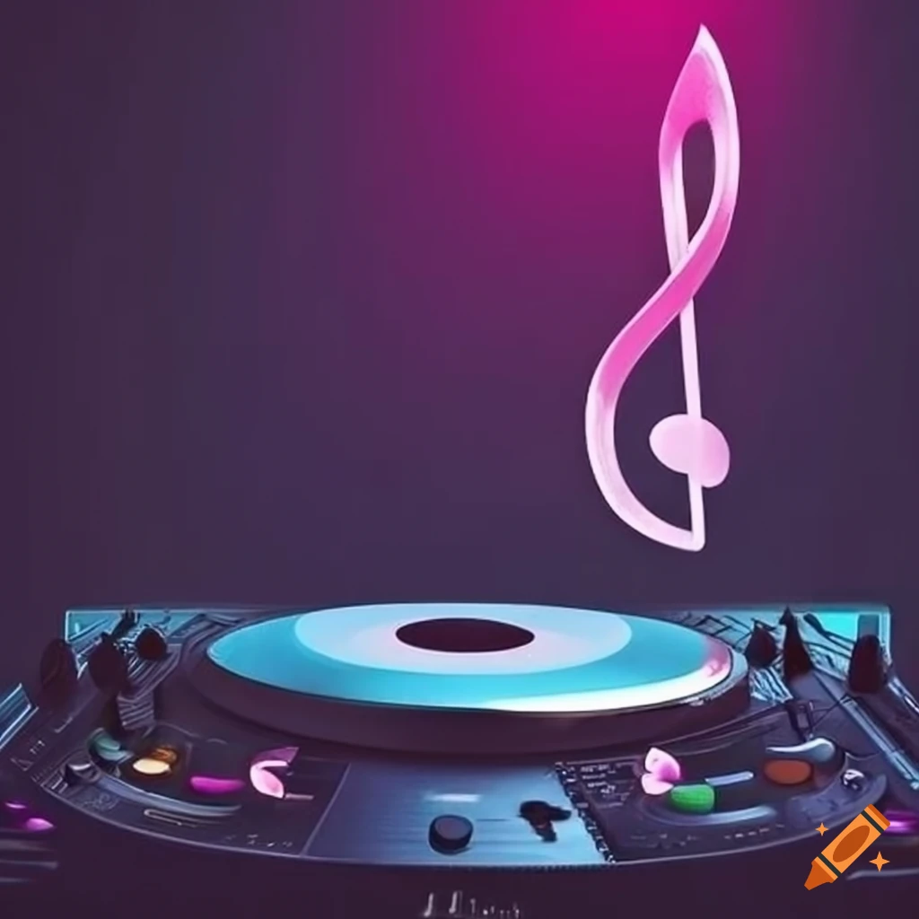 Dj equipment and music notes