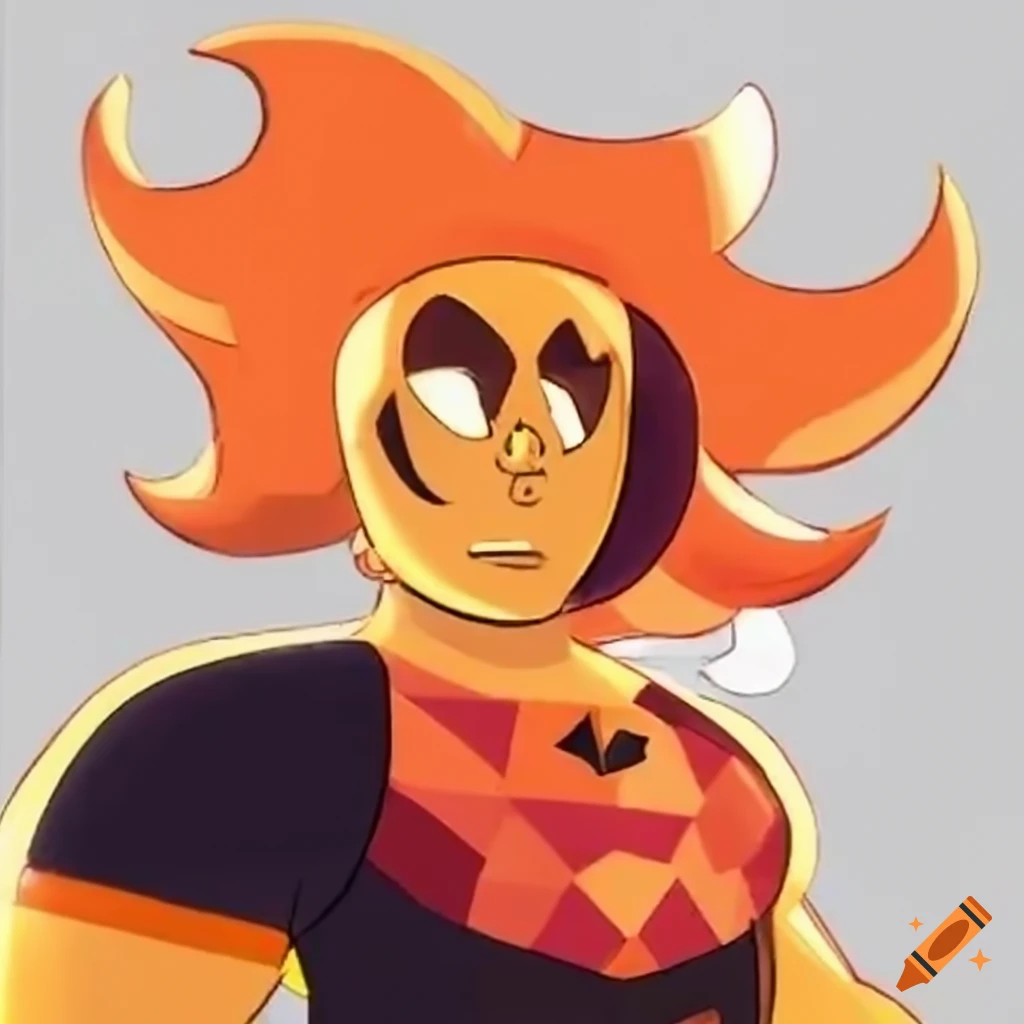 Steven universe full body male sun stone gemsona with headband orange ...