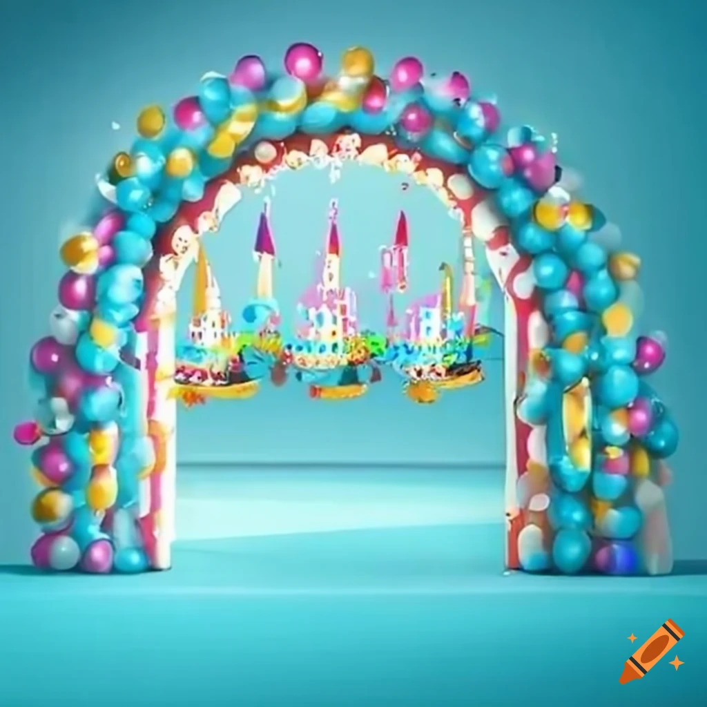 Decorate a gate for birthday party in modern way on Craiyon