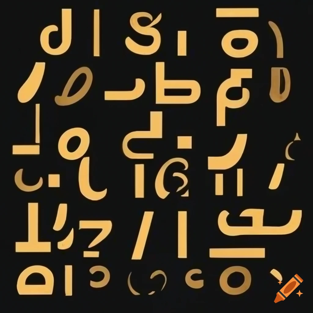 Modernist font latin letters on Craiyon