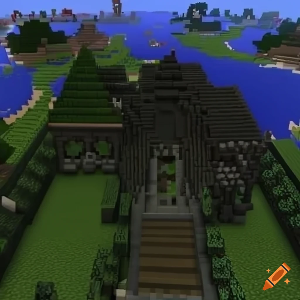 Reimagined minecraft world on Craiyon