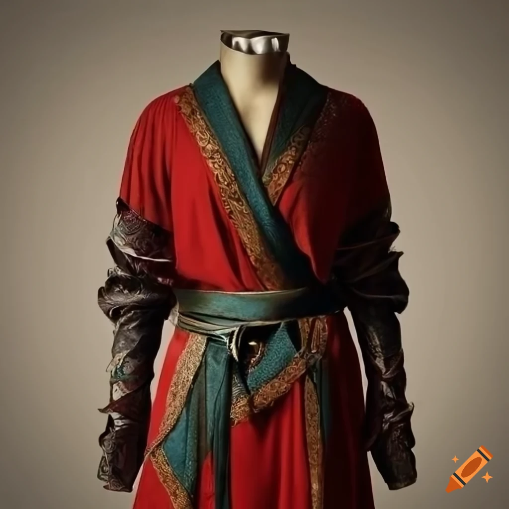Summer wrap clothing, made from fancy thin fabric, adorned with belts ...