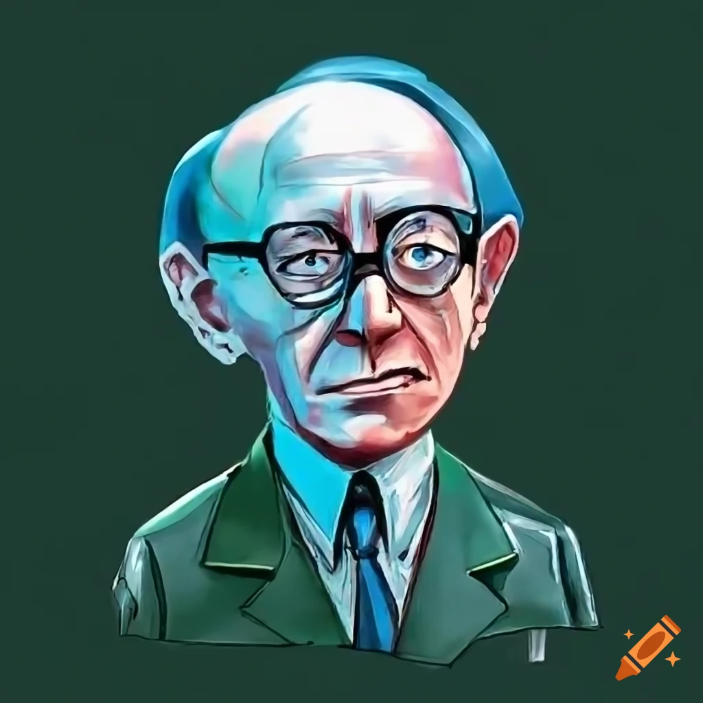 Cartoon of erwin schrodinger