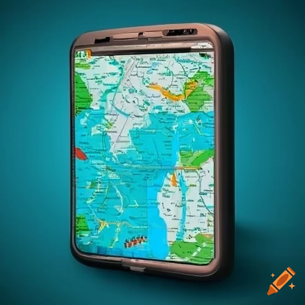 Gps map navigational waypoints trekking routes, bird view