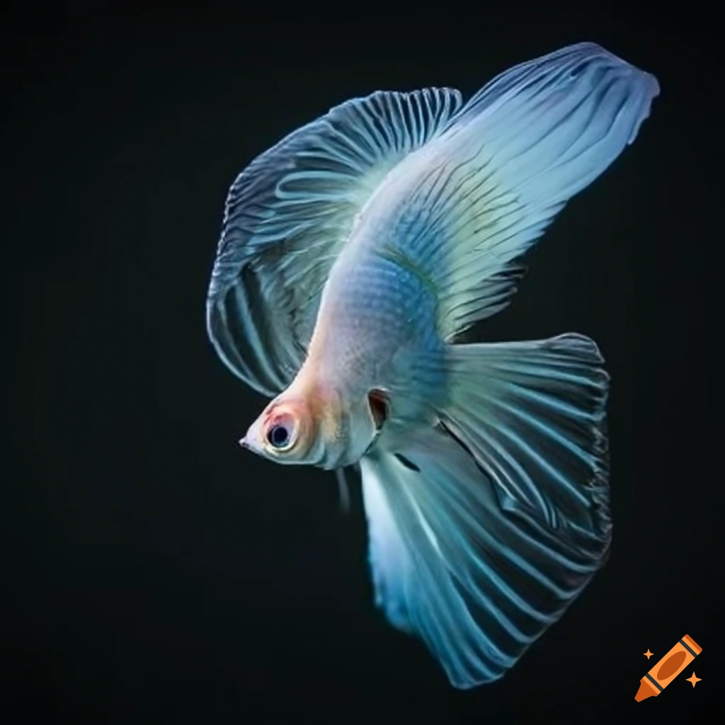 Half bird wings half fish