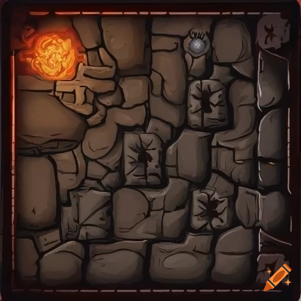 High quality D&D background art. top view pavement with tiles, dark ...