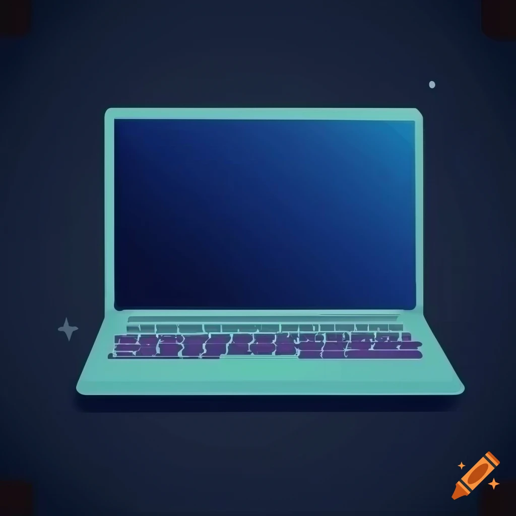 Stylized vector of laptop minimalist style