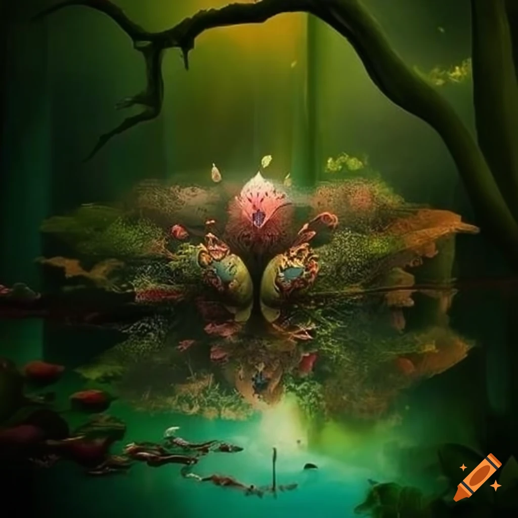 Marais brume castel surréaliste nénufars exotic and surreal floral ...