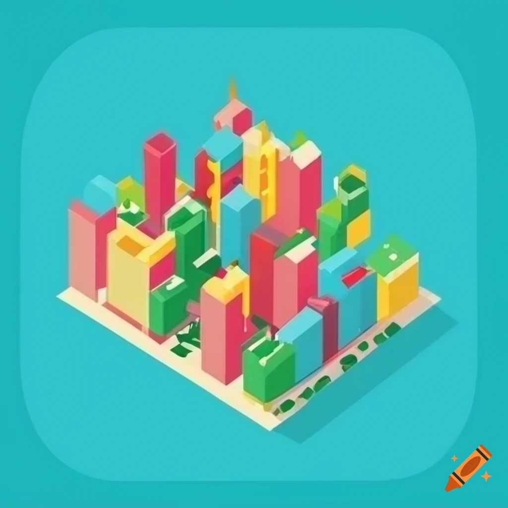 Colorful city map vector flat