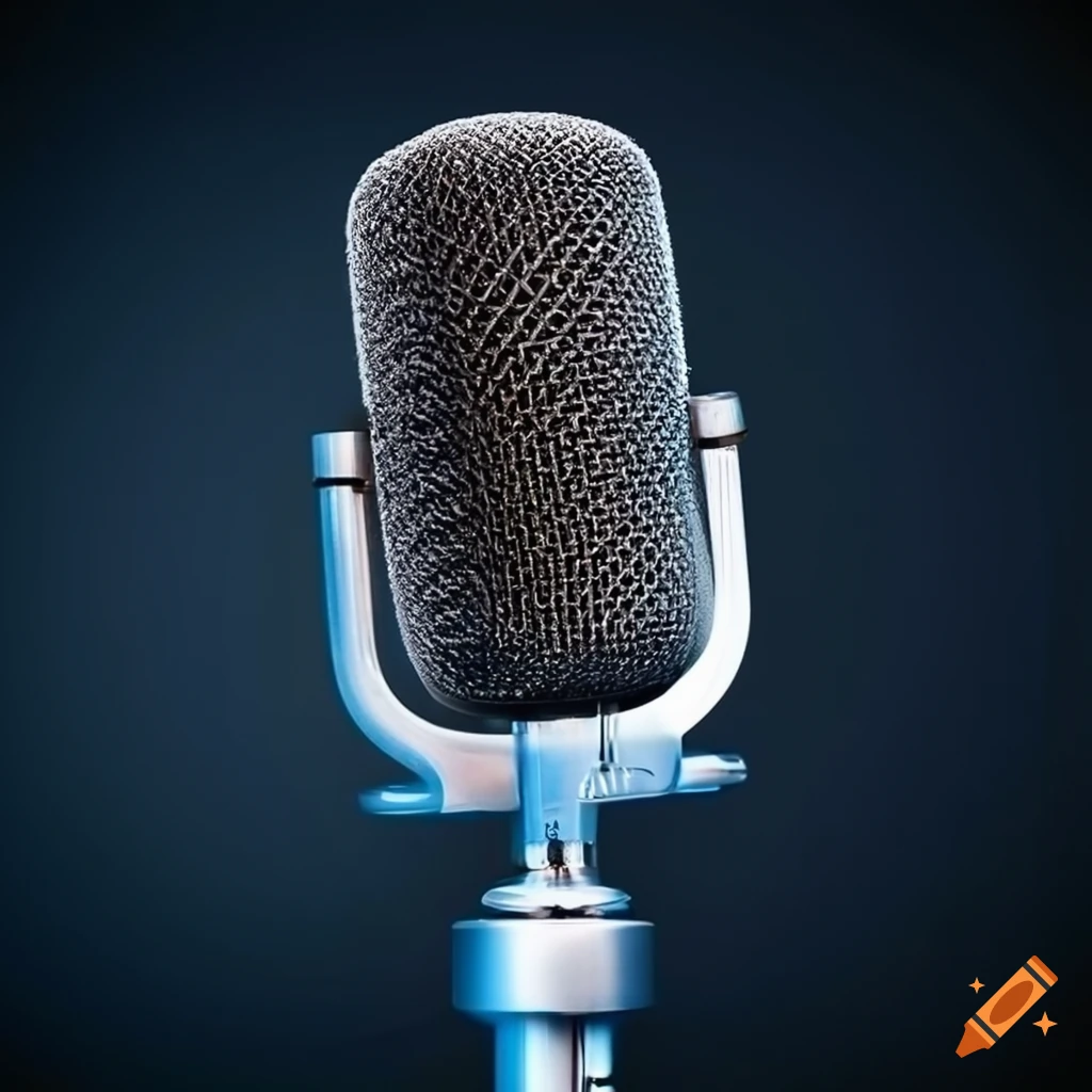 A studio microphone in tamed lights on Craiyon